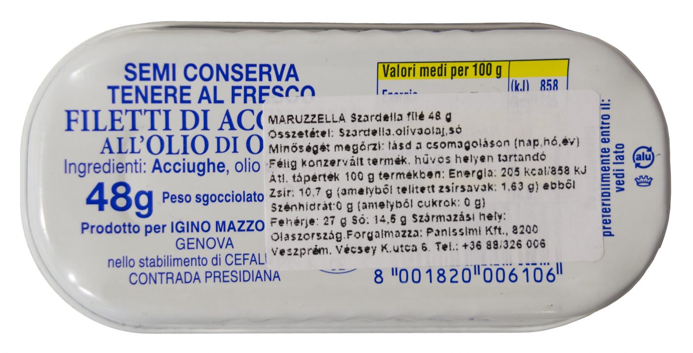 Maruzzella anchovy fillets in olive oil, 48 g - CannedFish